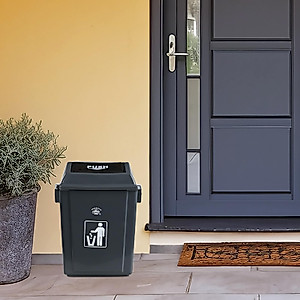 Wekioger 4 Packs Plastic Trash Can with Swing Lid, 20 L Kitchen Swing Top Garbage Bin, Grey