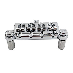 Guyker 3 Point 4 String Bass Bridge Tailpiece – Zinc Alloy Bridges Tailpiece with Saddle Replacement Parts for Bass (BG004)