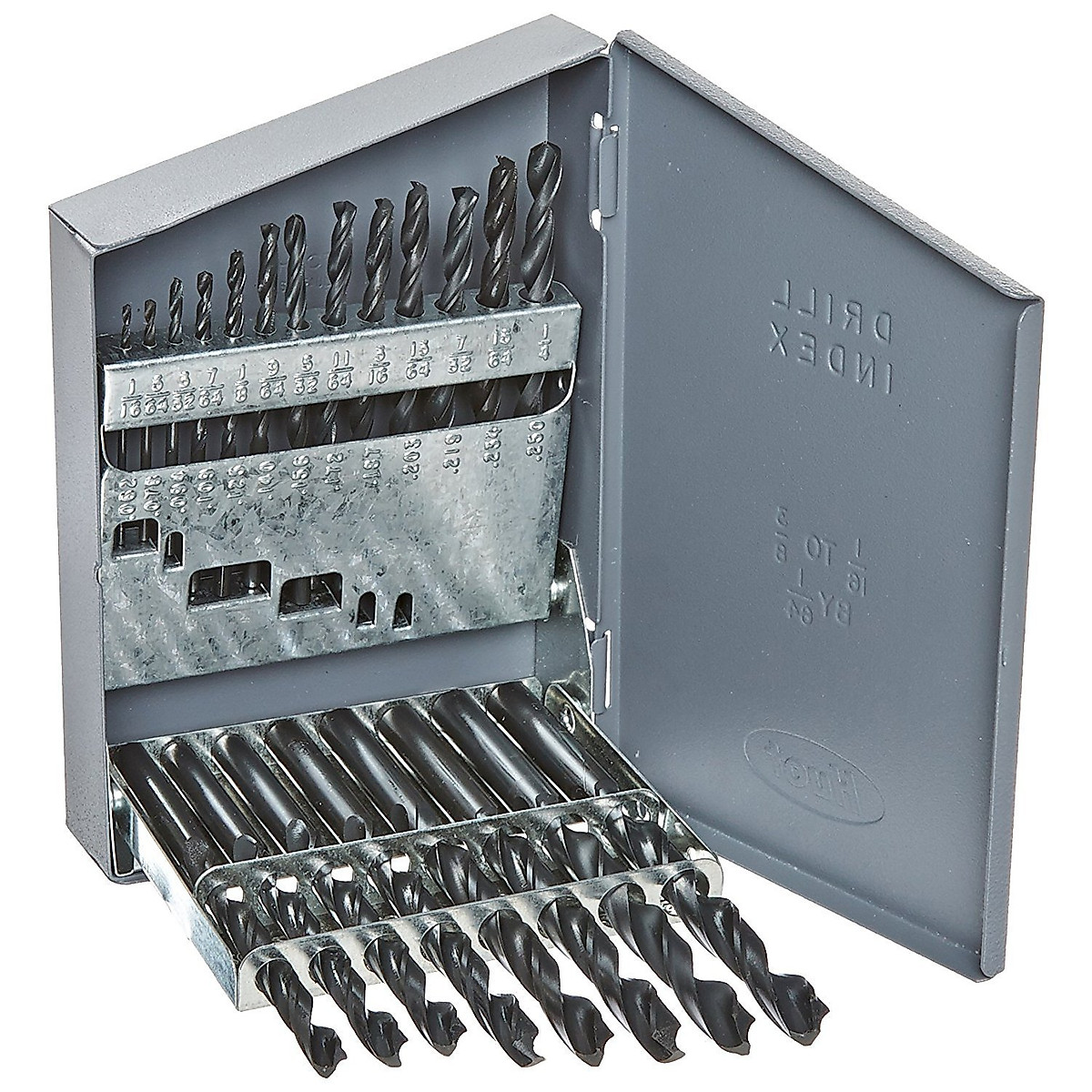 Drill America 20 Piece High Speed Steel Drill Bit Set (Wire Sizes #61 - #80), D/an Series