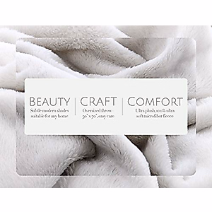 THE FIREFLY COLLECTION Ultra Plush Throw Blanket, 50 x 70 Inches, Linen Tan – Use as Your Couch Throw Blanket or Comfy Chair Blanket Throw – A Perfect Fluffy Blanket for Home and Travel