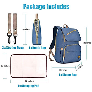 QIMIAOBABY diaper bag backpack, multifunctional large-capacity diaper storage bag (Blue)