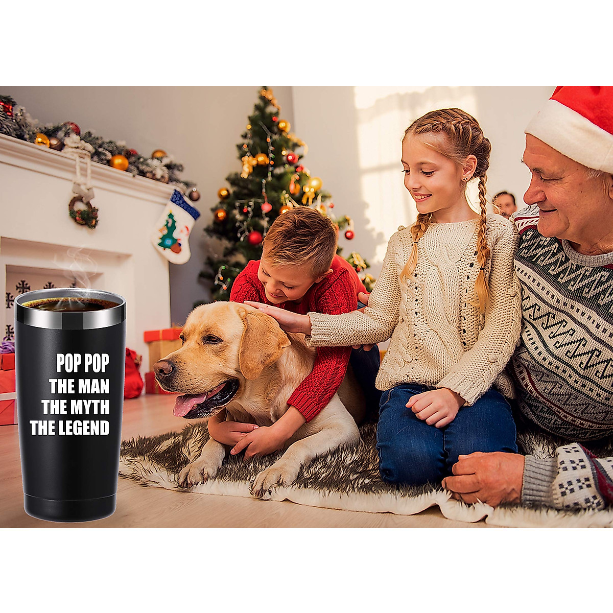 momocici Pop Pop The Man The Myth The Legend 20 OZ Tumbler.Grandpa Gifts.Birthday Gifts,Christmas Gifts for Men,New Grandpa,Grandpa Again,Granddad,New Grandfather,Husband,Men Travel Mug(Black)