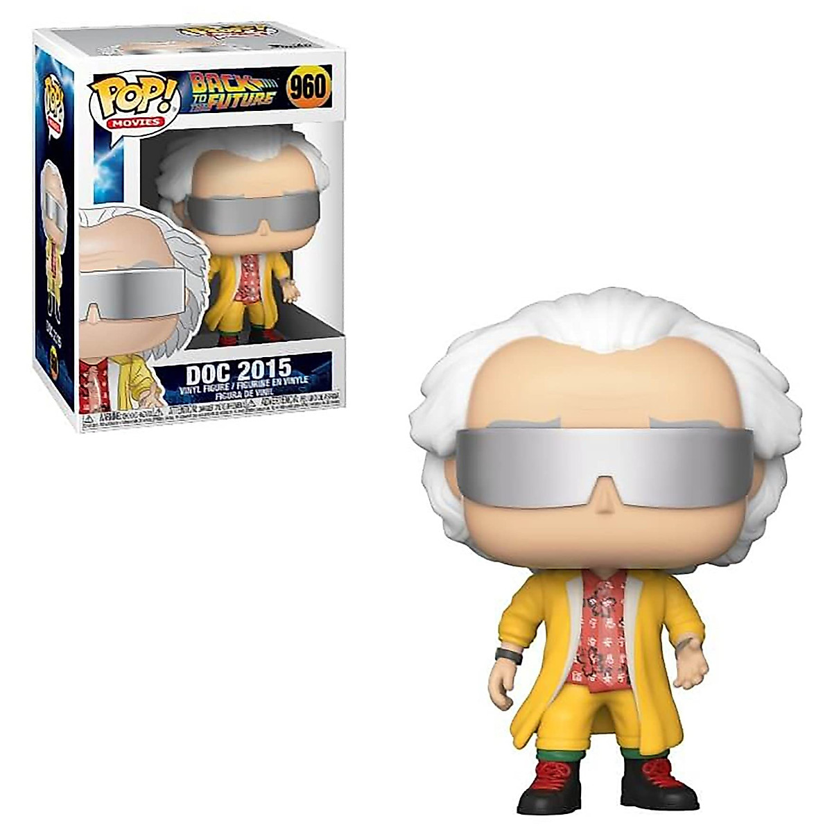 POP Back to The Future - Doc 2015 [Dr. Emmett Brown] Funko Pop! Vinyl Figure (Bundled with Compatible Pop Box Protector Case), Multicolored, 3.75 inches