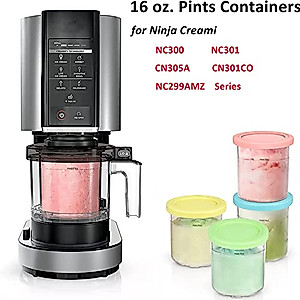 Creami Deluxe Pints, for Extra Bowl for Ninja Creamy, Pint Ice Cream Containers Airtight,Reusable for NC301 NC300 NC299AM Series Ice Cream Maker