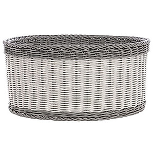 HUBERT® Storage Basket Grey and White Round - 17" Dia 8"H