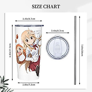 Anime Himouto Umaru-Chan Stainless Steel Thermal Water Cup 20oz With Lid And Straw Coffee Cup, Travel Thermos Cup