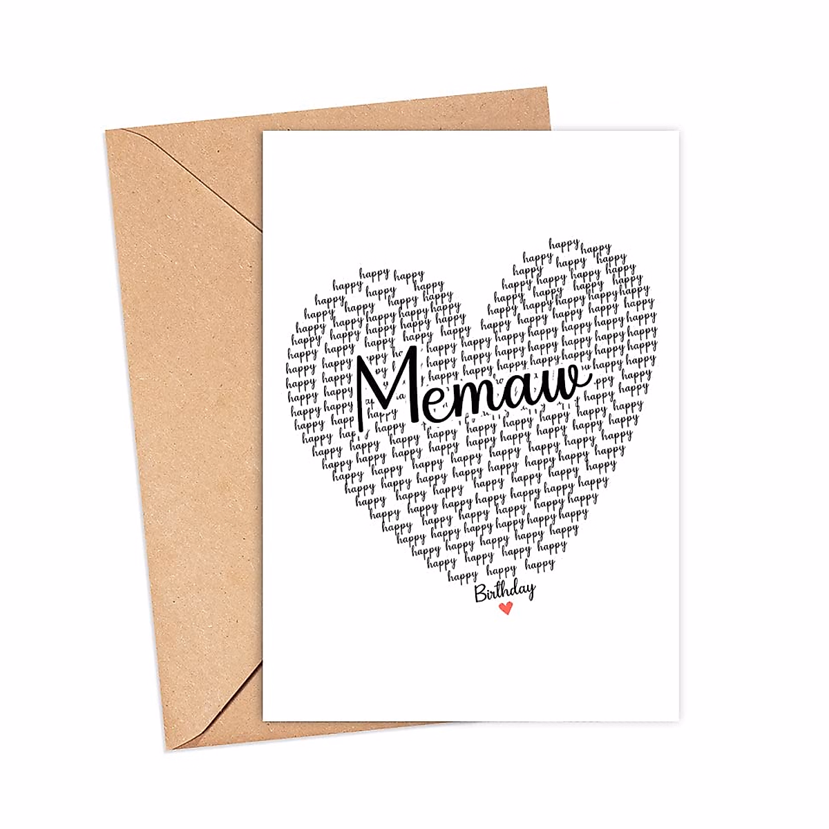 GavinsDesigns Happy Birthday Memaw Card - Cute Happy Birthday - Birthday Greeting Card - Sweet Birthday Card For Memaw - Anniversary-Thank You Card - Heart Happy Birthday Mom - I Love You Memaw Card