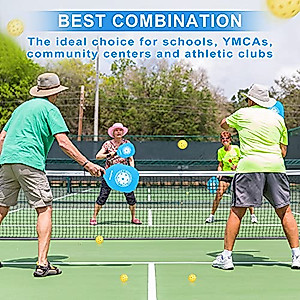 Amicoson Pickleball Paddles - Pickleball Set of 4 Paddles, Indoor & Outdoor Pickleball Balls, Pickleball Paddle Set of 4 Wood Pickleball Racket Ergonomic Cushion Grip, 8 Pickleball Balls & 1 Carry Bag