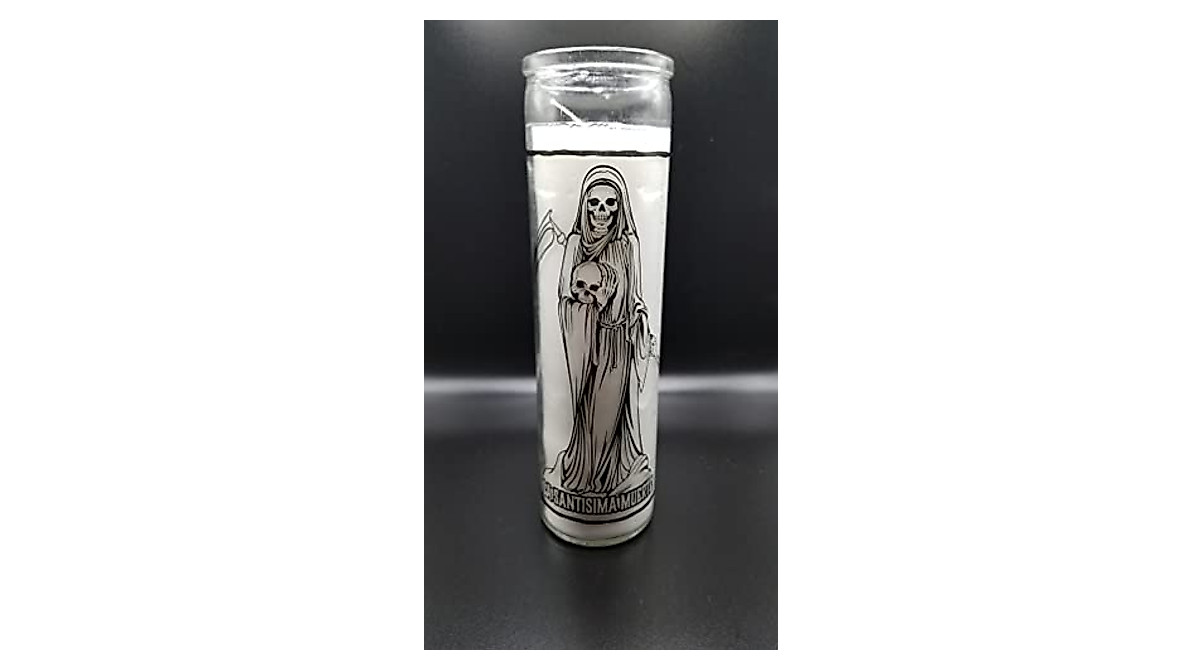 Holy Death Santa Muerte 7-Day White Candle for Rituals & Protection