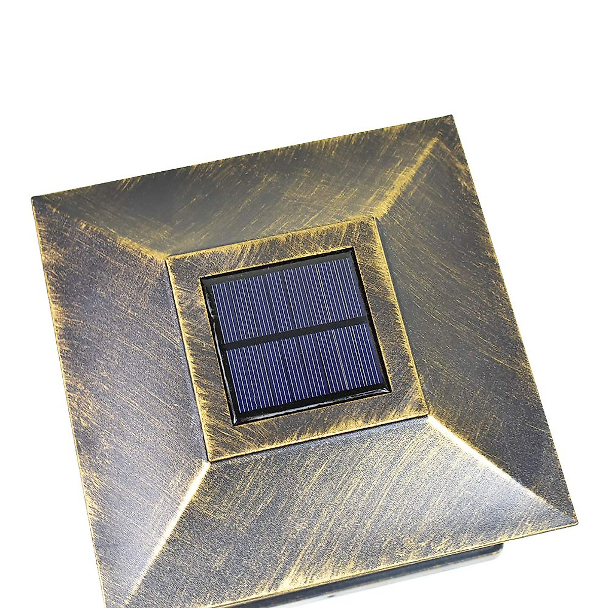 iGlow 8 Pack Japanese Style Vintage Bronze 6 x 6 Solar Post Light SMD LED Deck Cap Square Fence Outdoor Garden Landscape PVC Vinyl Wood