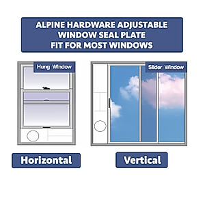 Alpine Hardware Portable Air Conditioner Window Kit with Coupler Adjustable Window Seal for AC Unit, Sliding AC Vent Kit for Exhaust Hose, Universal for Ducting with 5.9 Inches Diameter