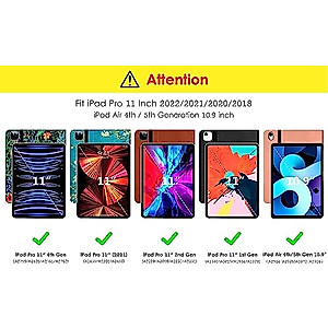 Case for iPad Pro 11 Inch 4th/3rd/2nd/1st Generation 2022/2021/2020/2018, Fit Also iPad Air 4/5 th 10.9 inch Adjustable Stand Auto Sleep/Wake, Horse