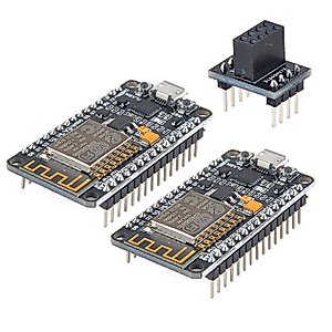 MakerFocus 2pcs ESP8266 NodeMCU LUA CP2102 ESP-12E Internet WiFi Development Board Serial Wireless Module Internet for Ar duino IDE/Micropython with Adapter Board for ESP8266 ESP-01 and nRF24L01+