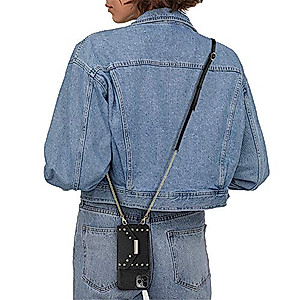 ZVE iPhone 7 Plus/8 Plus Wallet Case (Black)+ Black Replacement Chain Strap