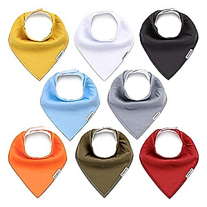 KiddyCare Soft Waterproof Baby Bibs for Girls - Organic Cotton Bandana Baby Bibs for Boy, Absorbent Lightweight Bibs for Baby Girl, Drool Bibs for Baby Boy, Baberos Para Bebe, 0-6 Months (8 Pack)
