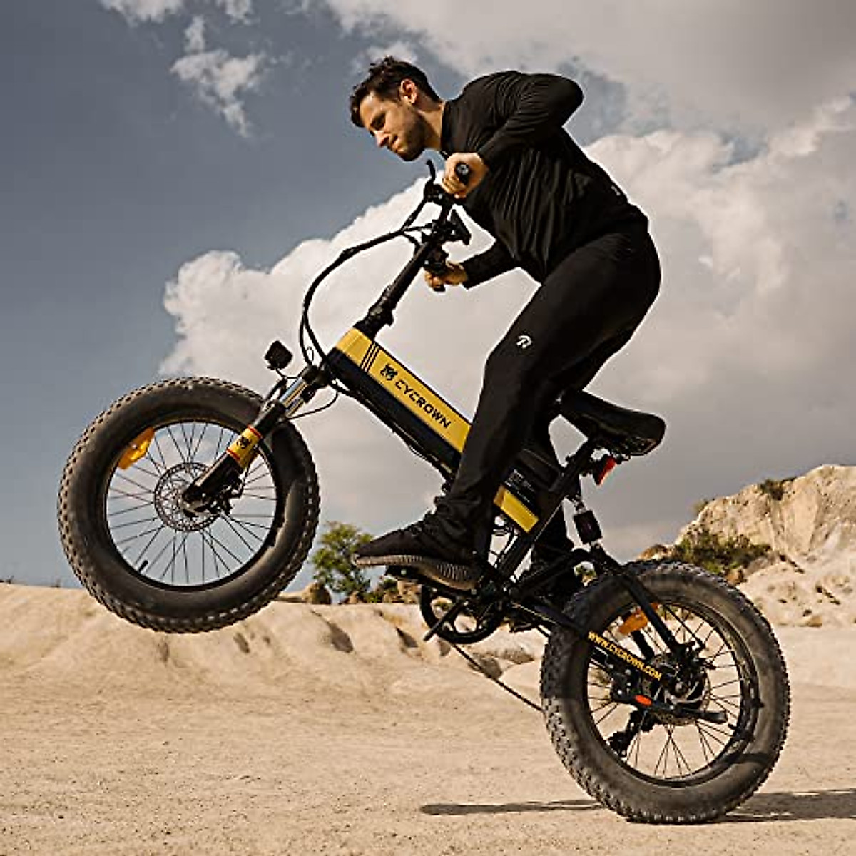 CYCROWN Cycknight Electric Bike Adults with 750W Motor, 48V 12.5AH Removable Battery, 20" x 4.0 Fat Tire Foldable Electric Bicycle, Dual Shock Absorber E-Bike for Snow Beach Mountain, Shimano 7-Speed
