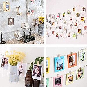 Mini Clothespins,200 Pcs Natural Wooden Photo Clips and 20 Meters Jute Twines for Photo Wall Decoration Craft Pins Pegs Scrapbooking Postcard Art Work Display