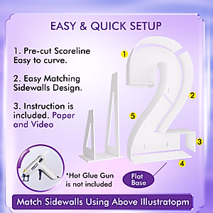 4FT Marquee Light Up Number Pre-Cut Frame Giant Marquee Numbers 2, Mosaic Numbers for Balloons, 30th 13th Birthday Decorations 2023 Graduation Decorations, Balloon Arch Kit