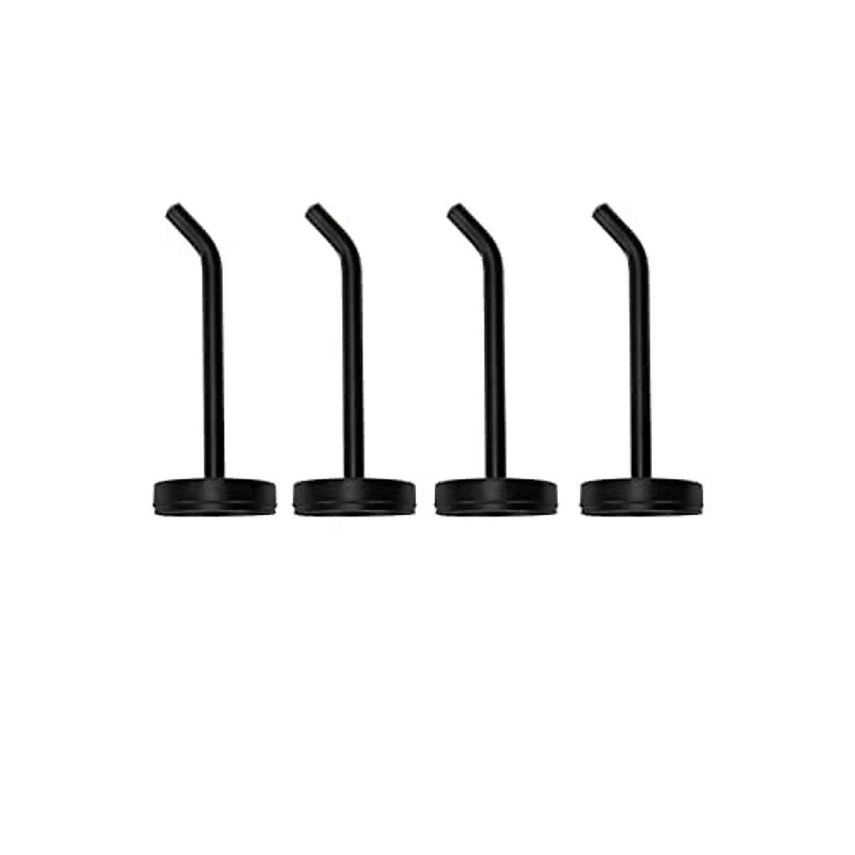 FUIEJIOEI Black Stainless Steel Long Nose Single Heavy Duty Long Coat Hook 4PCS (2"/50mm)