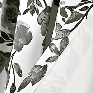 Lush Decor Tanisha Curtains Room Darkening Floral Vine Print Design Window Panel Set (Pair), 52" W x 84" L, Yellow & Gray