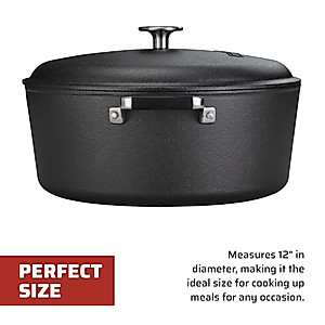 Camp Chef Heritage Cast Iron Dutch Oven 12 - Dutch Oven Pot with Lid for Indoor & Outdoor Cooking - 12" Dutch Oven - 7 Quarts