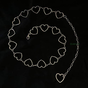 KOEDLN Hollow Heart Charms Waist Body Chain Trendy Belt Belly Chain for Women Girls Clothes Accessory Jewelry Adjustable