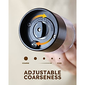 Sangcon Electric Salt and Pepper Grinder Set - USB Rechargeable - Automatic Black Pepper & Sea Salt Spice Mill - Adjustable Coarseness - One Hand Operation - LED Light Refillable - Metallic Gunmetal