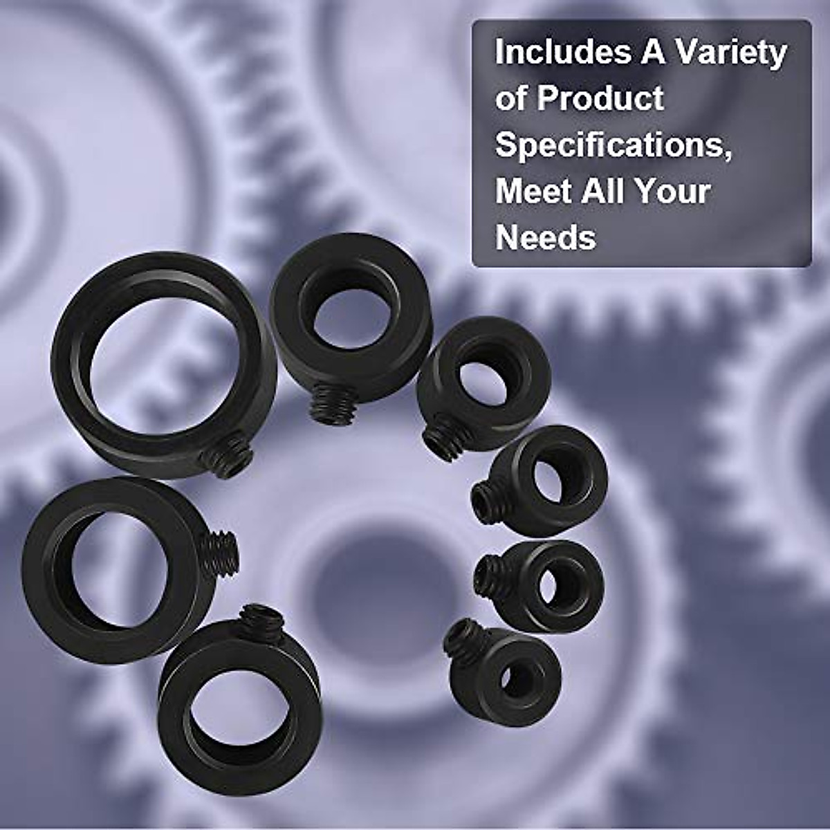 Depth Stop Drill Bit, 18 Piece Drill Stop Collar Set Positioner Ring and Hex Wrench (3mm, 4mm, 5mm, 6mm, 8mm, 10mm, 12mm, 16mm)