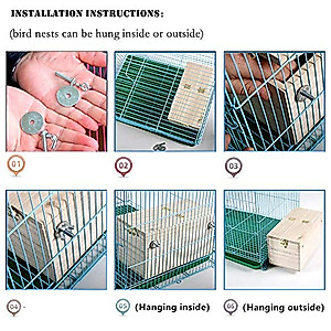 YJJKJ Pet Wood Parakeet Budgie Cockatiel Breeding Nesting Bird Avery Cage Box (S)