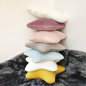 YRXRUS Star Pillow, White Star Shaped Throw Pillow, Soft Velvet 18x18 Inches Cute Pillow for Living, Bedroom Decorative, Birthday Gift for Women Girl Kids