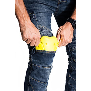 NBT Clothing Protective Motorcycle Pants Removable Hip and Knee Pads CE Armor Jeans with Stretch for Ultimate Comfort Denim