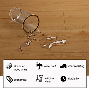 Oxdigi Peel and Stick Floor Tile 36" x 6"x 36 Packs/ 54 Sq.Ft, Thicken Wood Plank Flooring Self-Adhesive Waterproof for Kitchen Living Room RV, Easy DIY Floor Stickers, Brownish