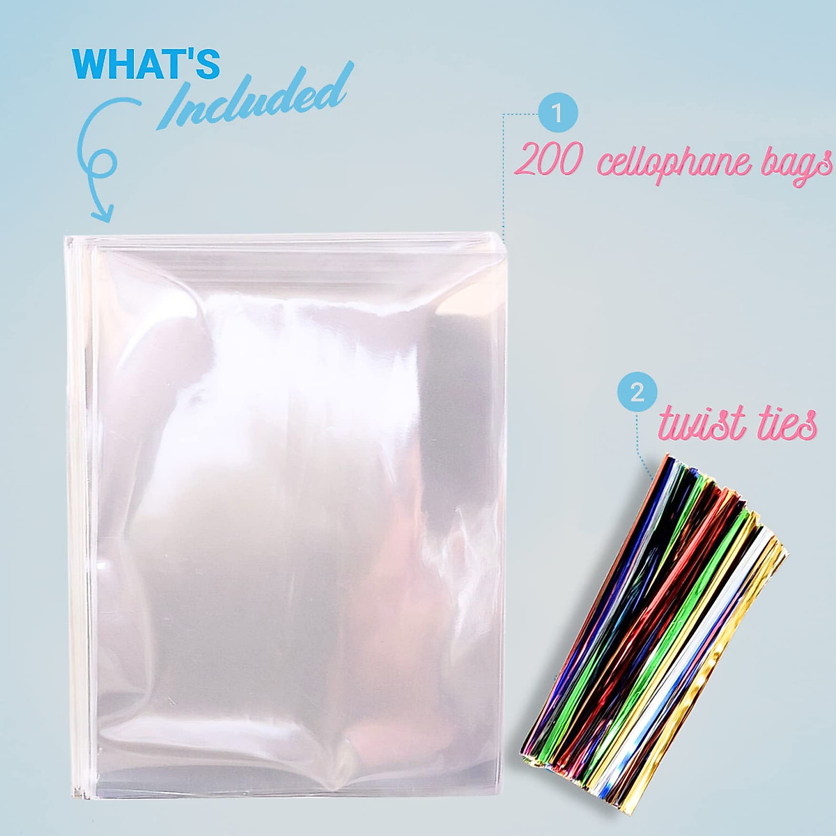 200 Pcs 6x9 Clear Flat Cello/Cellophane Treat Bags for Gift Wrapping, Thick OPP Plastic Bags for Wedding Cookie Birthday Cake Pops Gift Candy Buffet Supplies