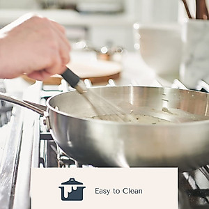 American Kitchen - 3 Quart Stainless Steel Saucier, 10 inch Easy-Stir Chef's Pan, with Cover, Made In America