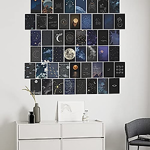 wall67 Wall Collage Kit Aesthetic Pictures,Moon & Stars Photo Collage Kit Dorm Room Decor for Teen Boy Girl,Trendy Room Decor Photo Collection for Bedroom