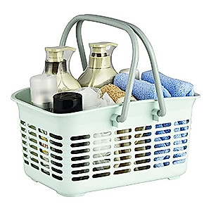 ALINK Flamingo Mesh Shower Caddy Basket + Green Plastic Shower Caddy Basket