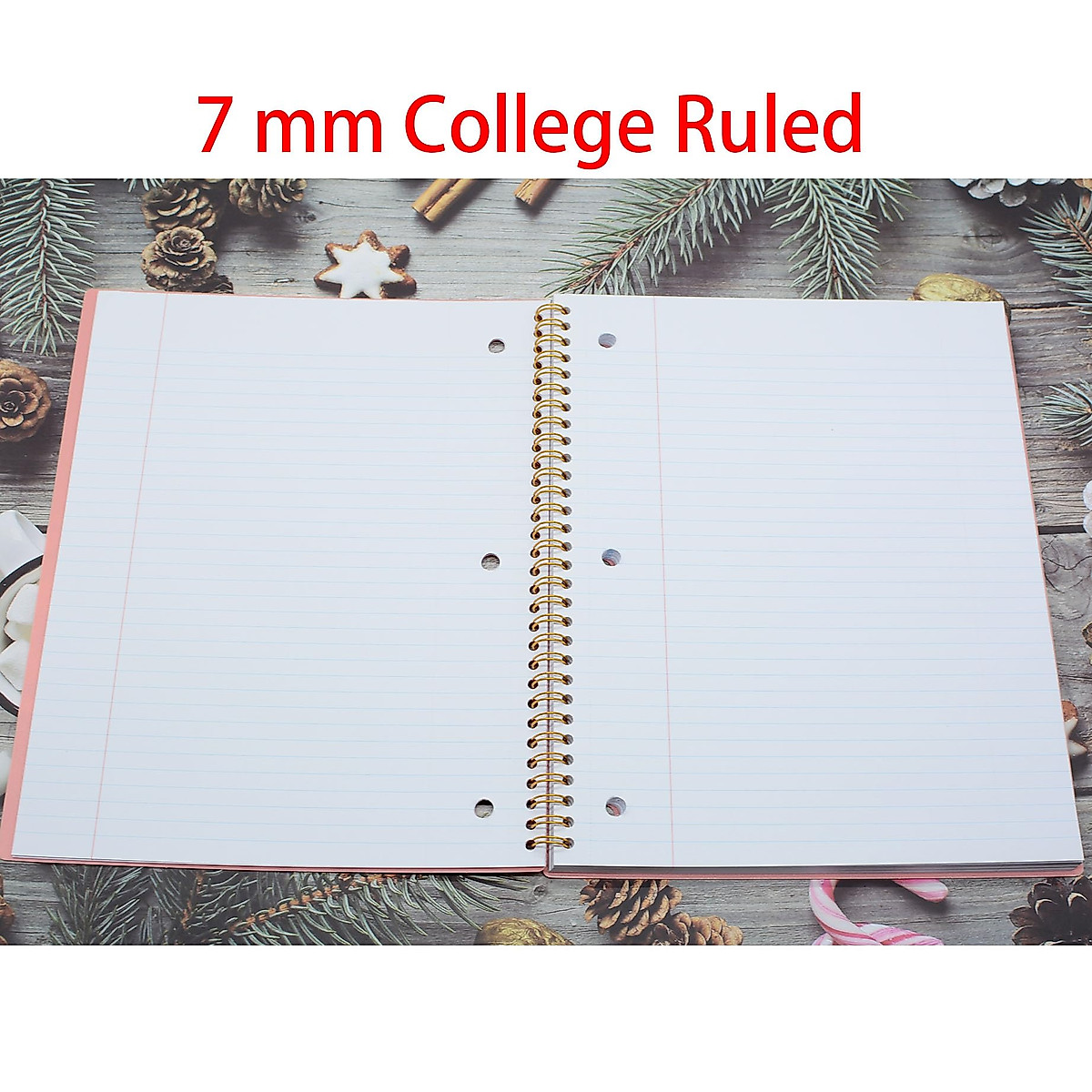 YIKANGHENG Tearable Loose-leaf Spiral Notebook, 2 Pcs 2 Color 3 Punch Design 10.5 Inch x 8.27 Inch Hard Plastic Cover 80 Sheets (160 Pages) 80 GSM for Study and Office Supplies (Blue and Pink)