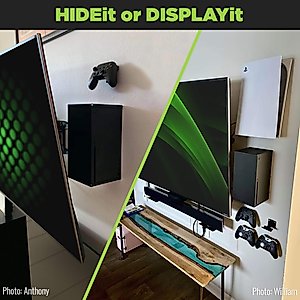 HIDEit Mounts for Xbox Series X and Controller, Steel Mount for Series X and Xbox Controller, Pro Bundle Wall Mount Kit for Xbox Series X and Rubber Dipped Controller Holder, British Registered Design
