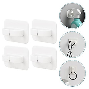 Cabilock Towel Hooks Spray Bottle Storage Rack Hook 20 pcs Spray Bottle Hook Under Cabinet Spray Bottle Holder Adhesive Bottle Holder Hangers Adhesive Bottle Hanging Circle Towel Hook