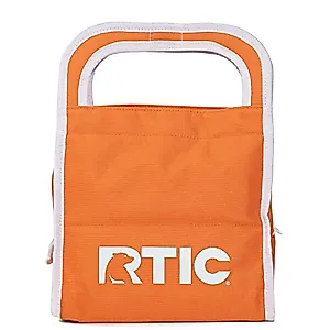 RTIC Ice Lunch Bag, Freezable For Women, Men and Kids, Reusable Durable Fabric, Food Safe BPA Free Gel, Cooler Lunch Bags for On The Go Meals, Commuters Students, 8.25” x 7.5”, Dark Orange