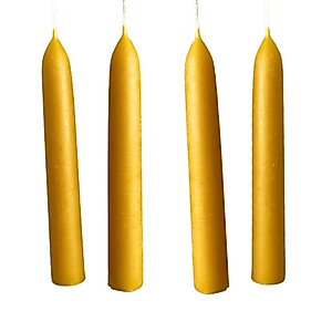 Candlestock Handmade Dripless Pure Beeswax Taper Candles - 6 Inches - 2 Pairs (4 Candles) - Sage