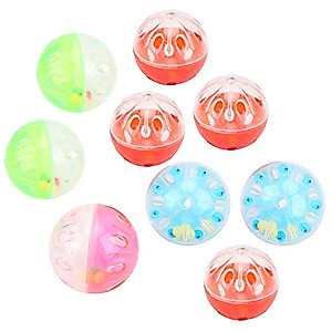 Bird Chew Toy Ball, 10Pcs Colorful Plastic Parrot Cage Bird Ball Toy Jingle Balls Cage Accessories Parakeet Chewing Pet Bite Ball for Chewing Training Biting