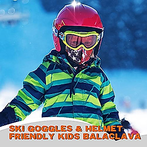 Botack Kids Ski Mask, Winter Warm Breathable Balaclava Face Mask for Boys Girls Snowboarding Snow Sports