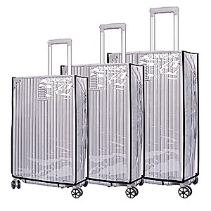 GIVIMO 3 Pieces Clear Luggage Cover 20/24/28 inch Set PVC Luggage Protector Suitcase Cover Waterproof Transparent Cover for Luggage Tsa Approved