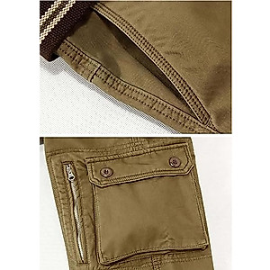 Men's Fleece Lining Winter Warm Ski Outdoor Cargo Work Trousers Tactical Pants Combat Ripstop Trousers with Multi-Pockets