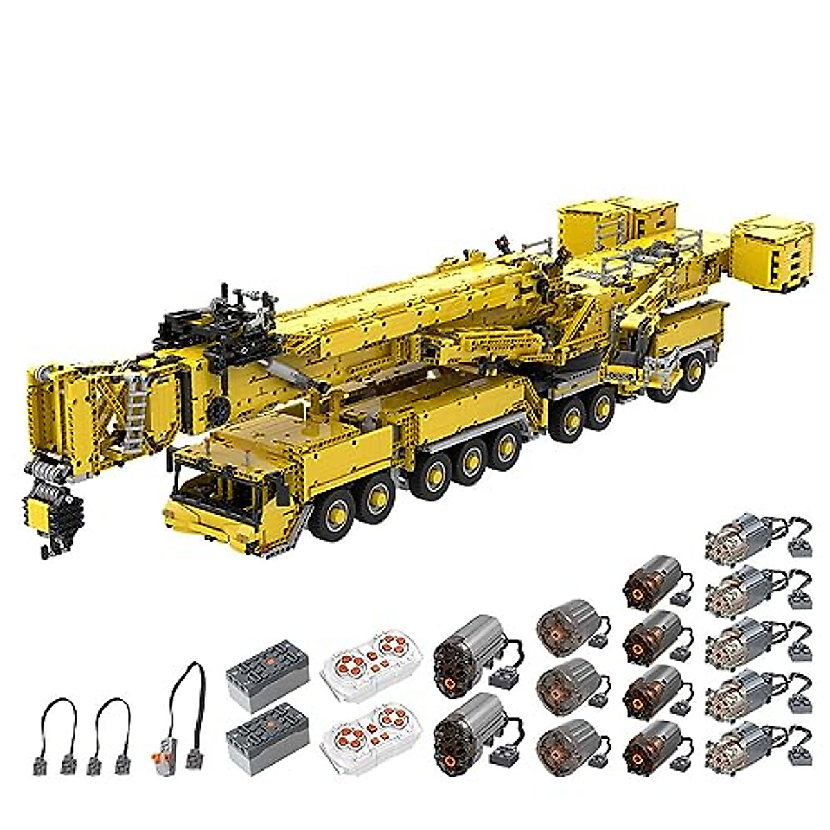 Super Large RC Crane for Technic Liebherr LTM 11200 Crane, 2023 New Version 8528 Pieces Exclusive Custom Engineering Crane MOC Building Set with 14 Motors, Compatible with Lego