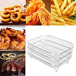 Tnfeeon 3 Layer Fryer Grilling Rack, Stainless Steel Stackable Cooling Rack for Baking Cooking Grilling