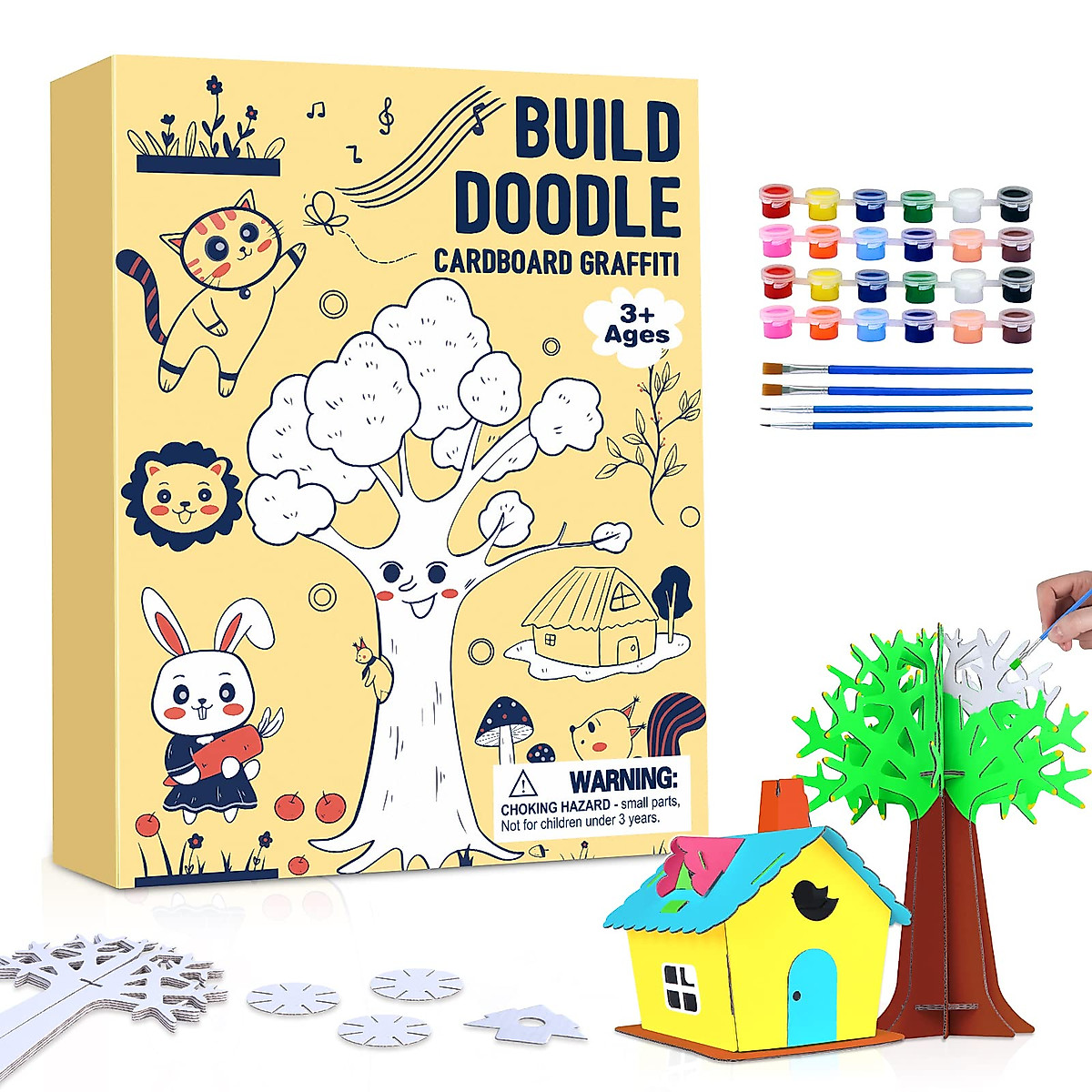 Kids Arts and Crafts Paper Puzzle Building and Painting Kit Holiday Party Activities DIY Craft Projects Toys for Boys Girls Age 3-5 4-8 8-12