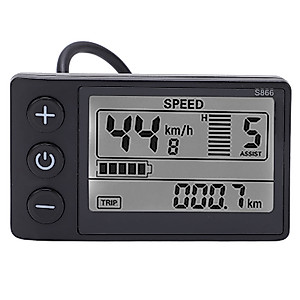 Electric LCD Display Meter, 24V 36V 48V Electric Modification Accessories with Waterproof Plug Electric Conversion kit for Electric Scooter 22.2mm/0.9in