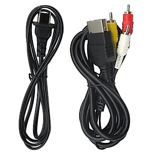 Gxcdizx Audio Video RCA AV Cable and AC Power Supply Adapter Cord for Xbox Game